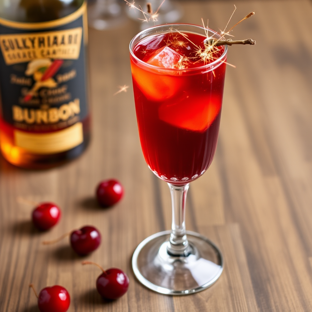 Smoked Cherry Bourbon Sparkler